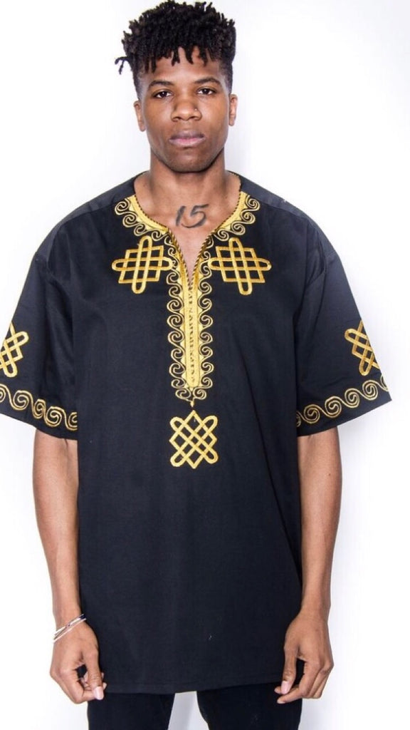 Mens Black and Gold Royalty Top – Efia Fashions